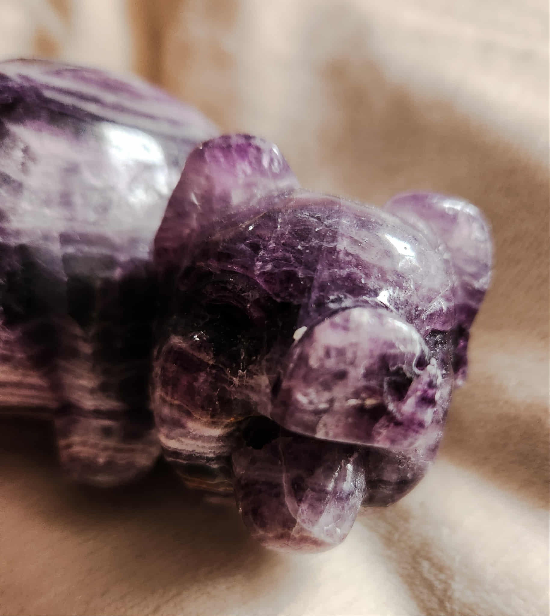 Carved amethyst pig – Operation Angels Store